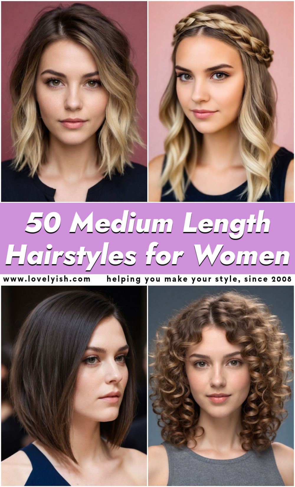 50 Medium Length Hairstyles for Women (2024) – Lovelyish