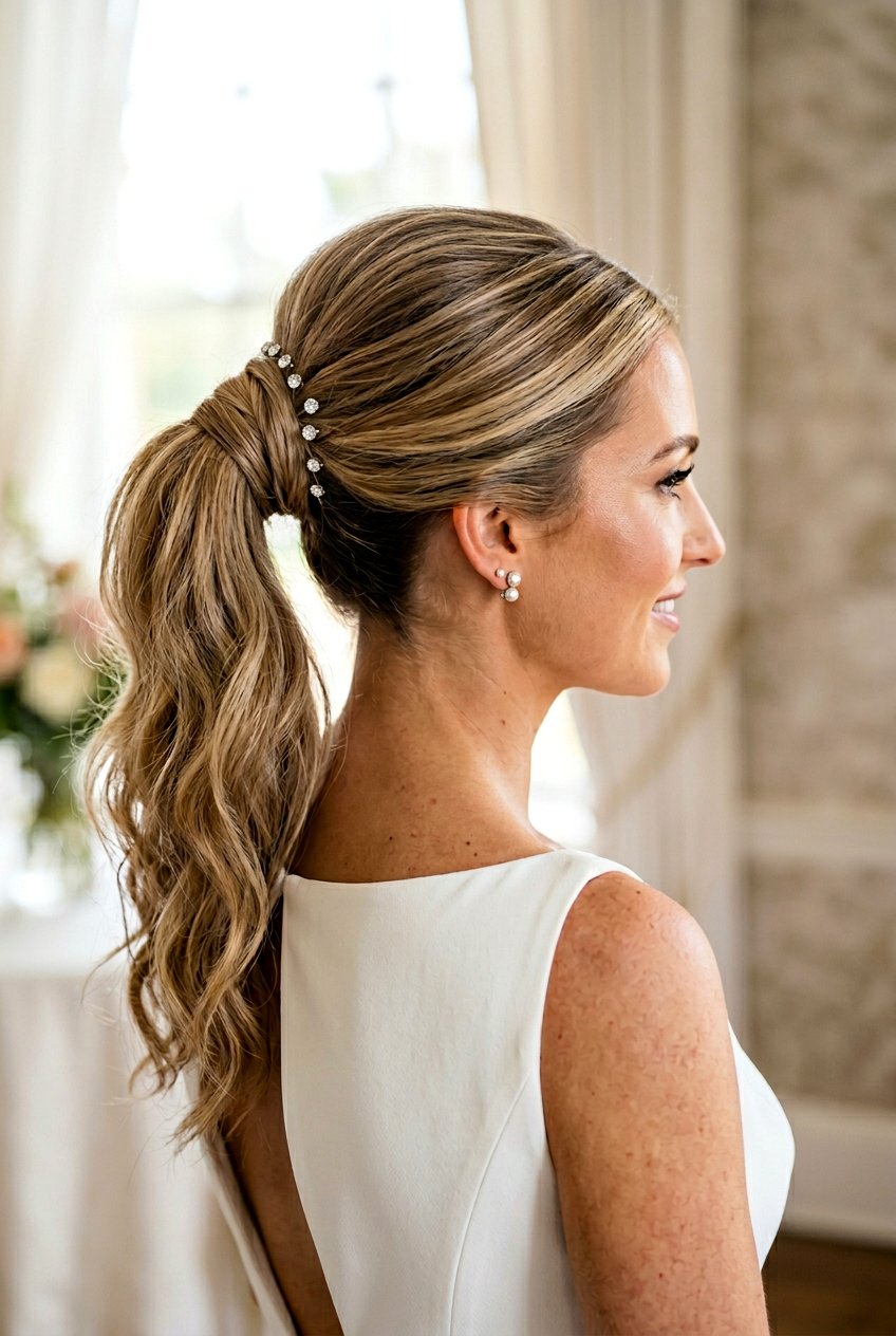20 Stunning Bridal Ponytail With Crystal Pins Ideas to Try – Lovelyish
